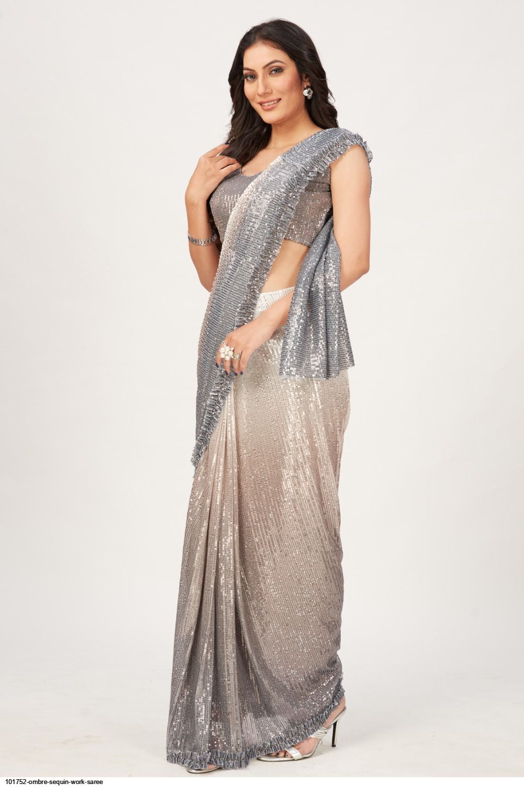 101752 OMBRE SEQUIN WORK SAREE