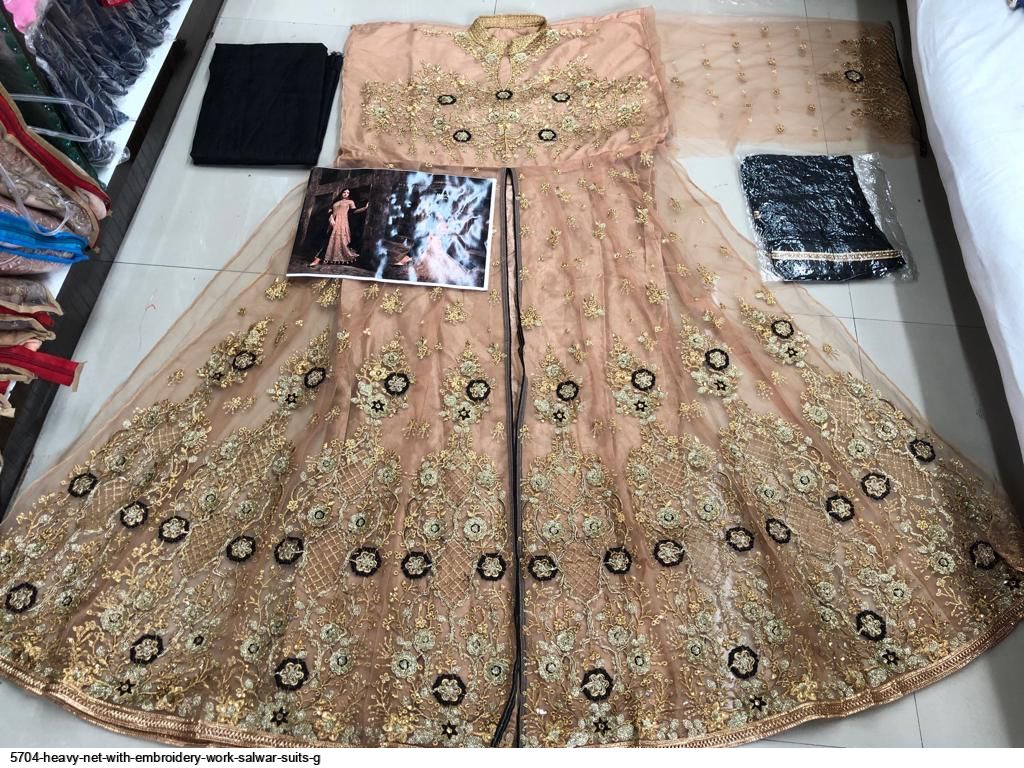 5704 Heavy Net with Embroidery work SALWAR SUITS