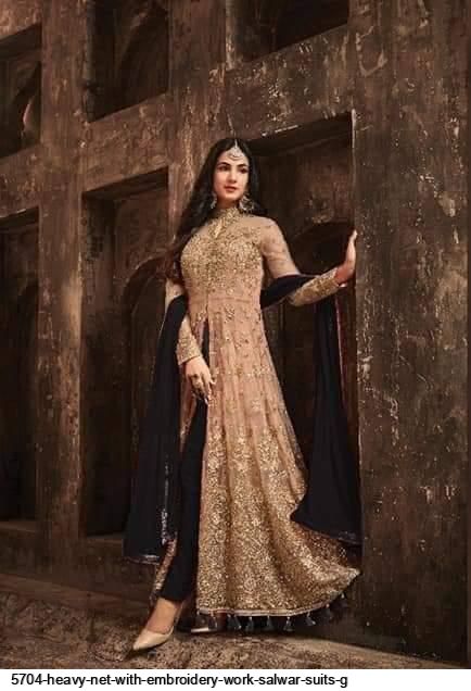 5704 Heavy Net with Embroidery work SALWAR SUITS