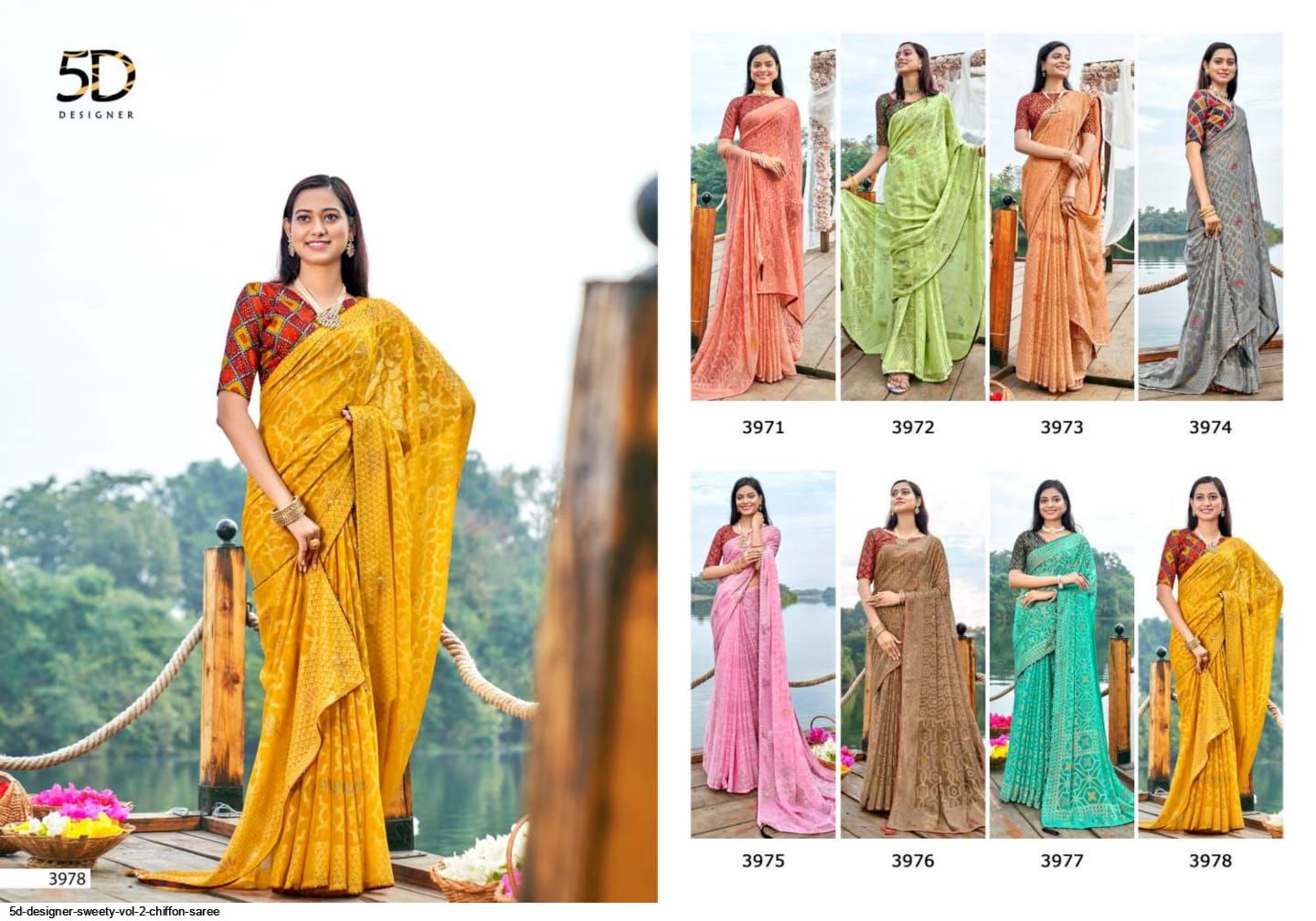 5d designer SWEETY vol 2 CHIFFON saree