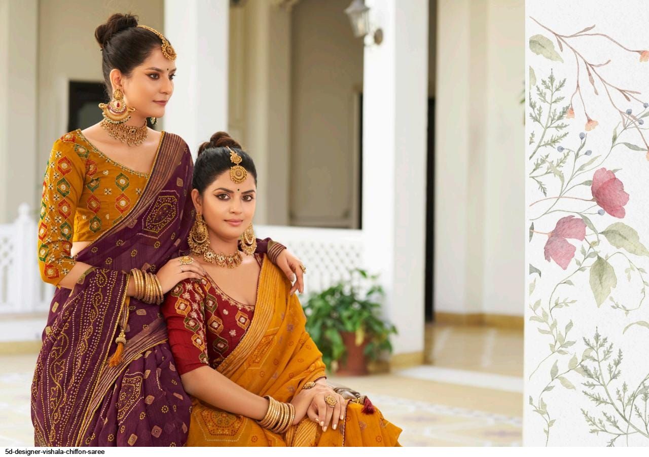 5D DESIGNER VISHALA CHIFFON SAREE