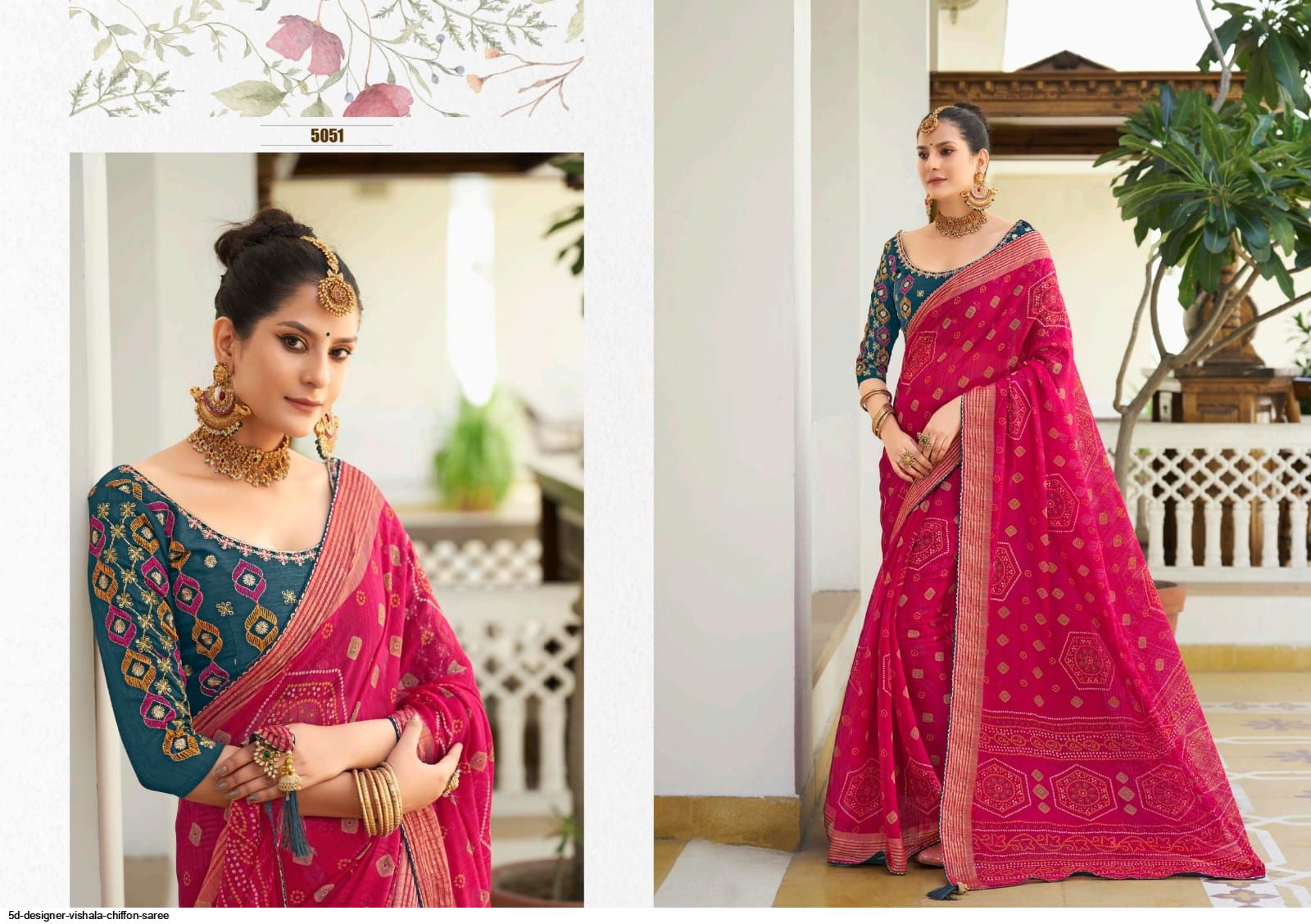 5D DESIGNER VISHALA CHIFFON SAREE