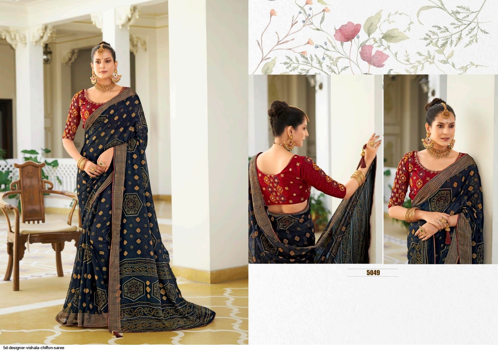 5D DESIGNER VISHALA CHIFFON SAREE
