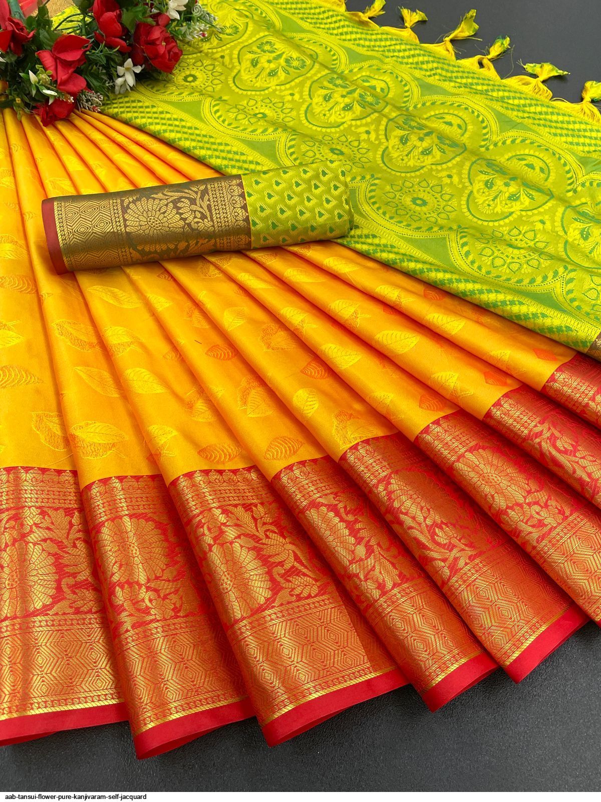 AAB TANSUI FLOWER Pure Kanjivaram Self Jacquard