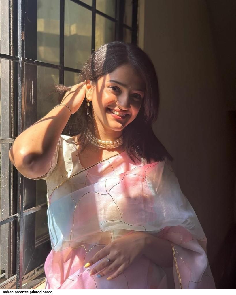 AAHAN ORGANZA PRINTED SAREE