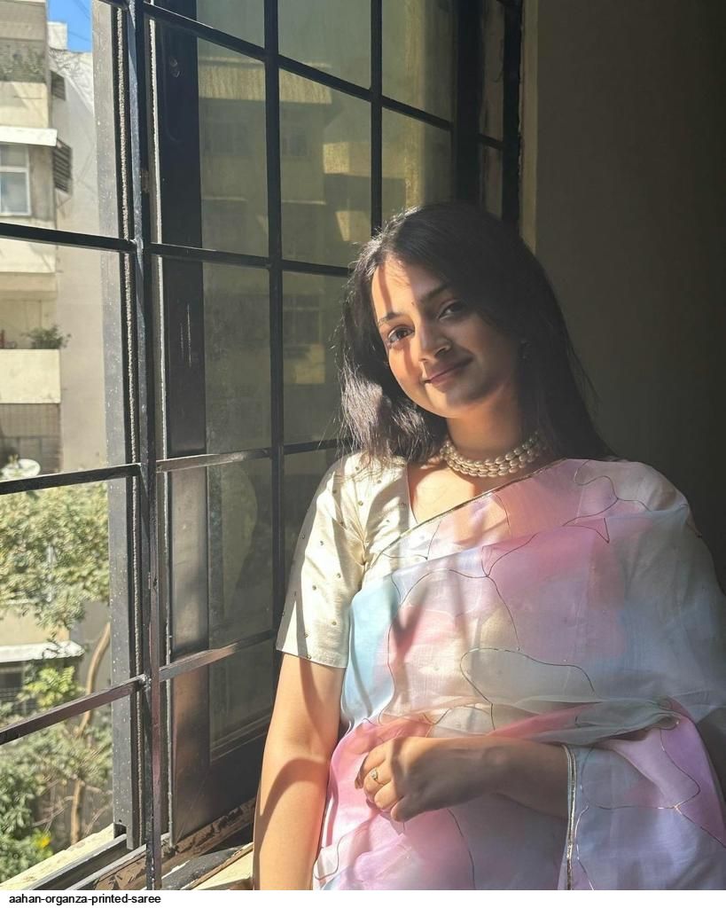 AAHAN ORGANZA PRINTED SAREE