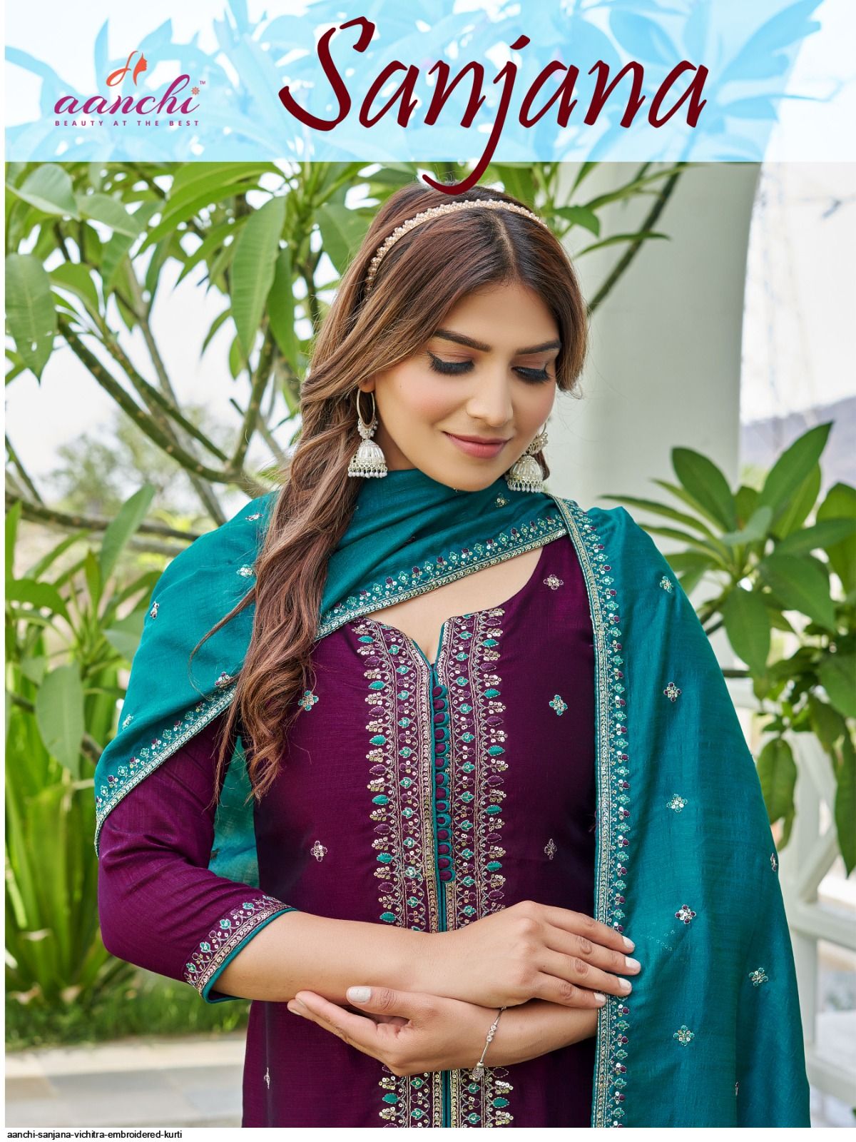 Aanchi SANJANA VICHITRA EMBROIDERED KURTI