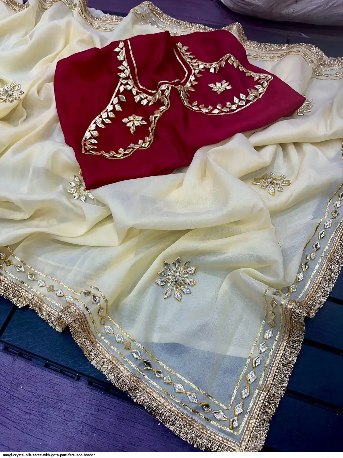 Aangi Saree Crystal Silk | Gota Patti Wholesale India