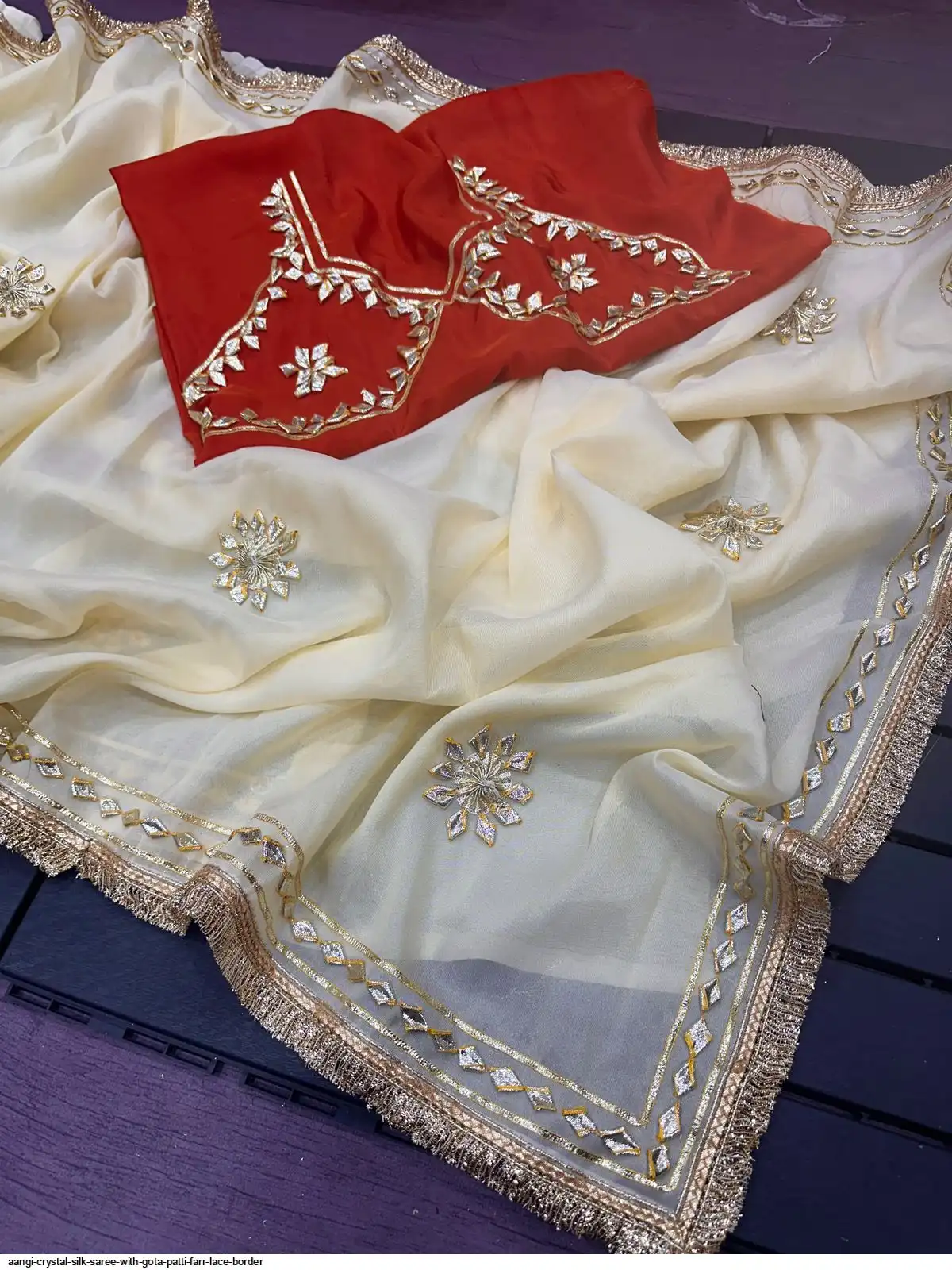 Aangi Saree Crystal Silk | Gota Patti Wholesale India