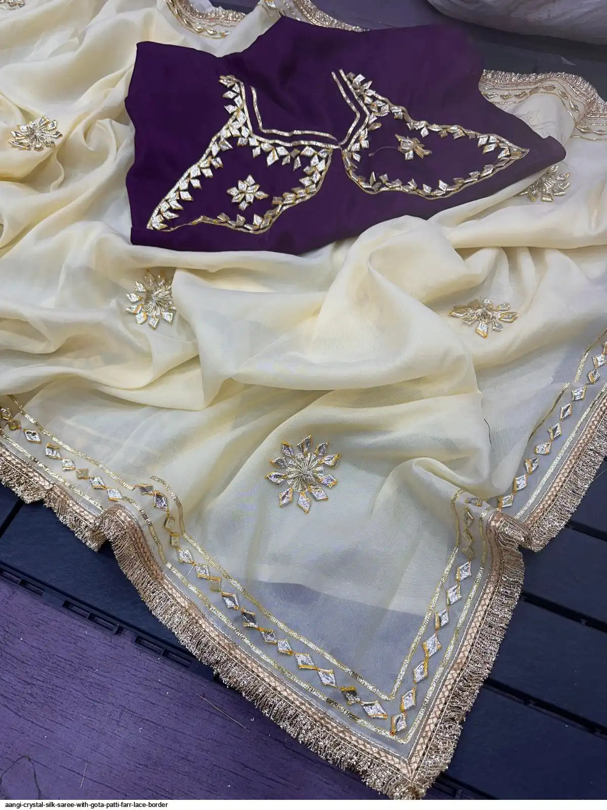 Aangi Saree Crystal Silk | Gota Patti Wholesale India