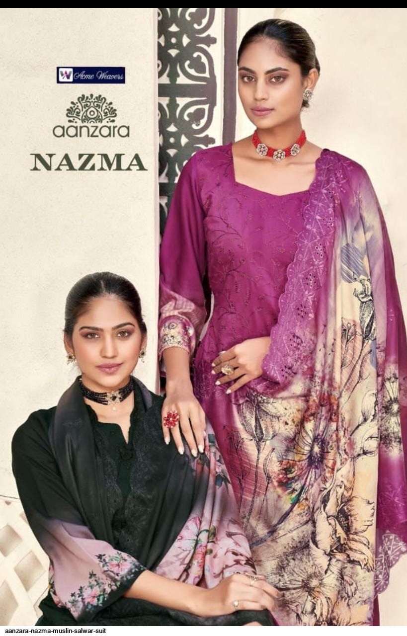 AANZARA NAZMA MUSLIN SALWAR SUIT