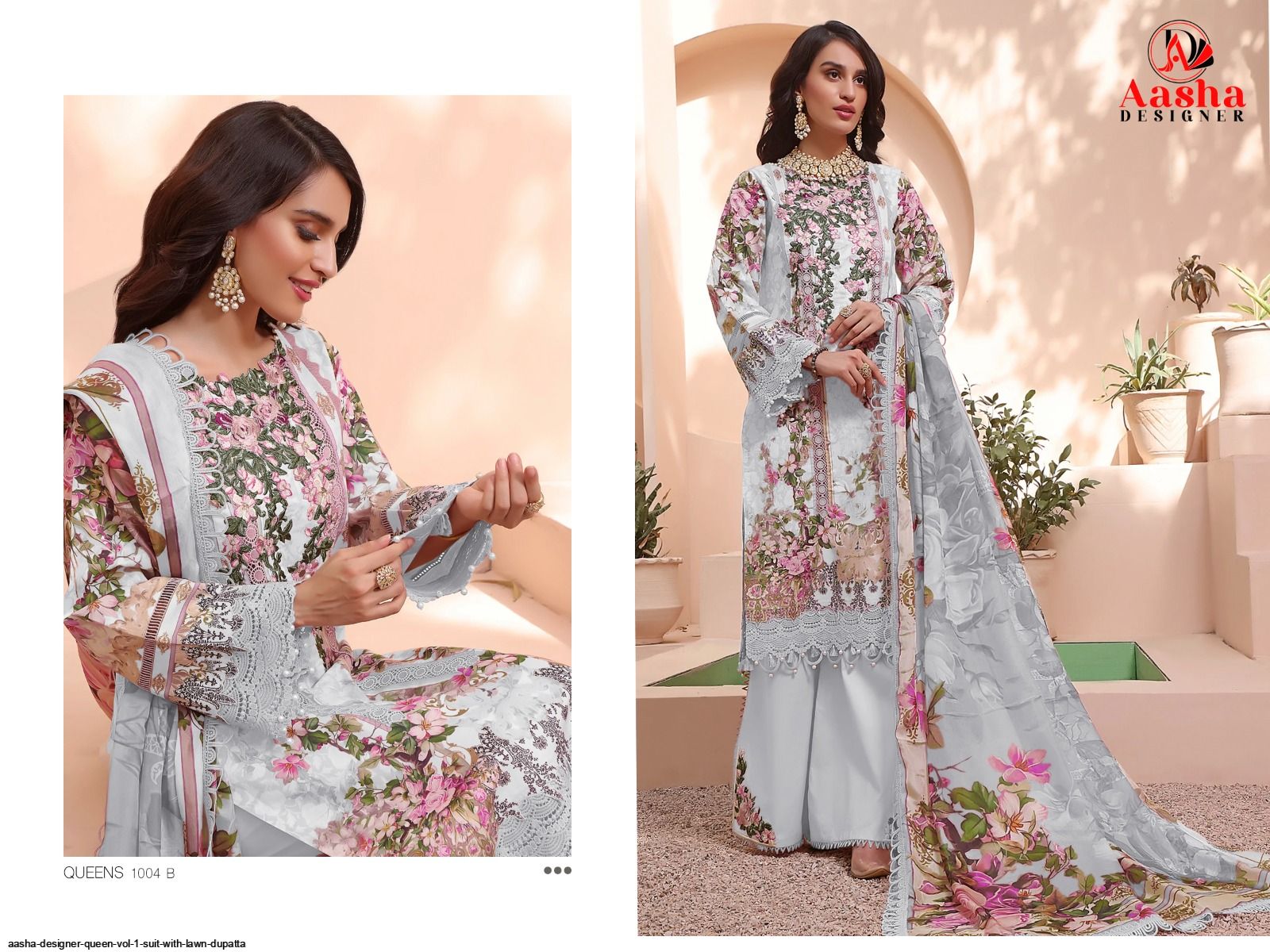 AASHA DESIGNER QUEEN VOL 1 SUIT WITH LAWN DUPATTA