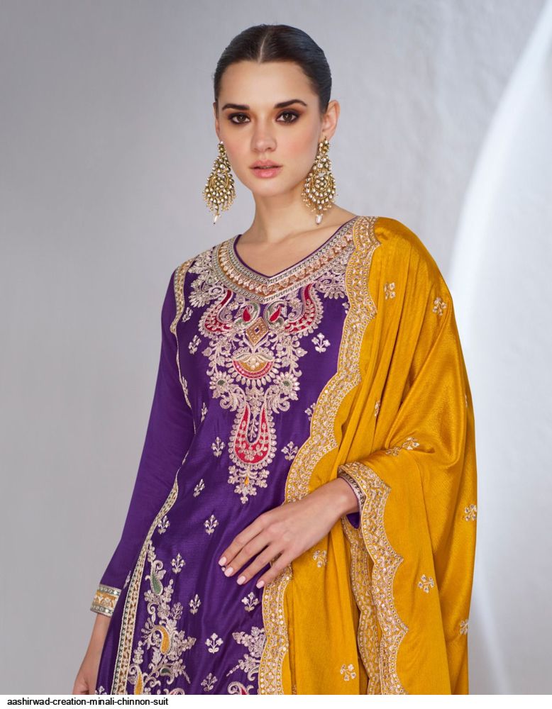 AASHIRWAD CREATION MINALI CHINNON SUIT