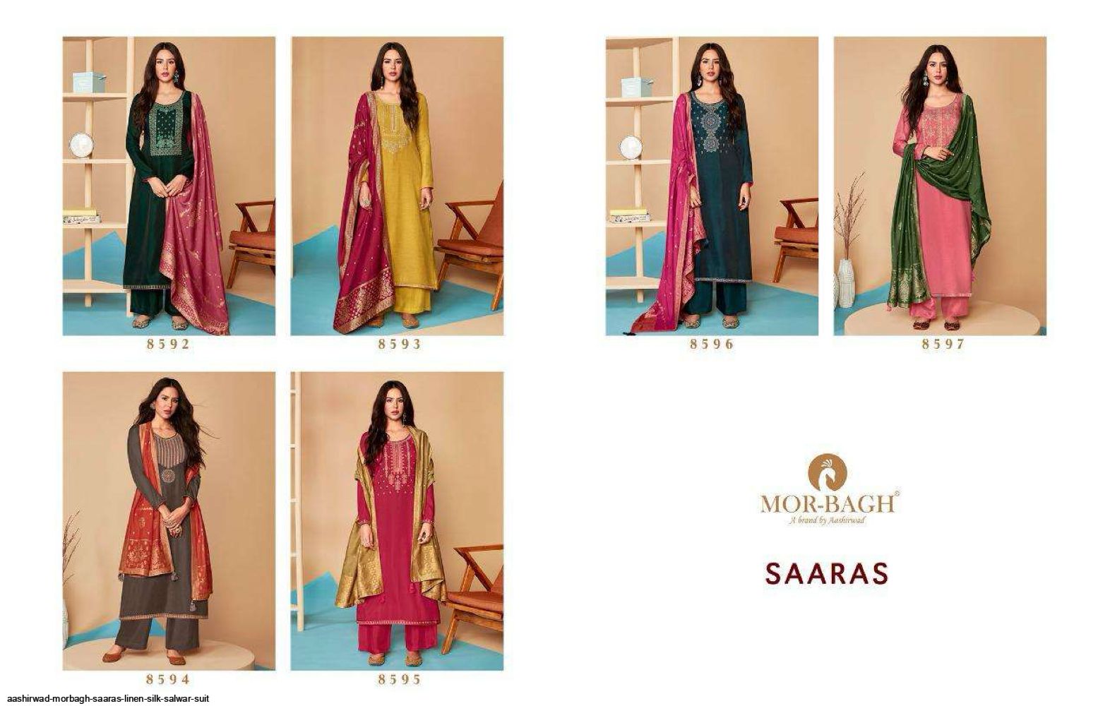 Aashirwad Morbagh Saaras Linen Silk SALWAR SUIT