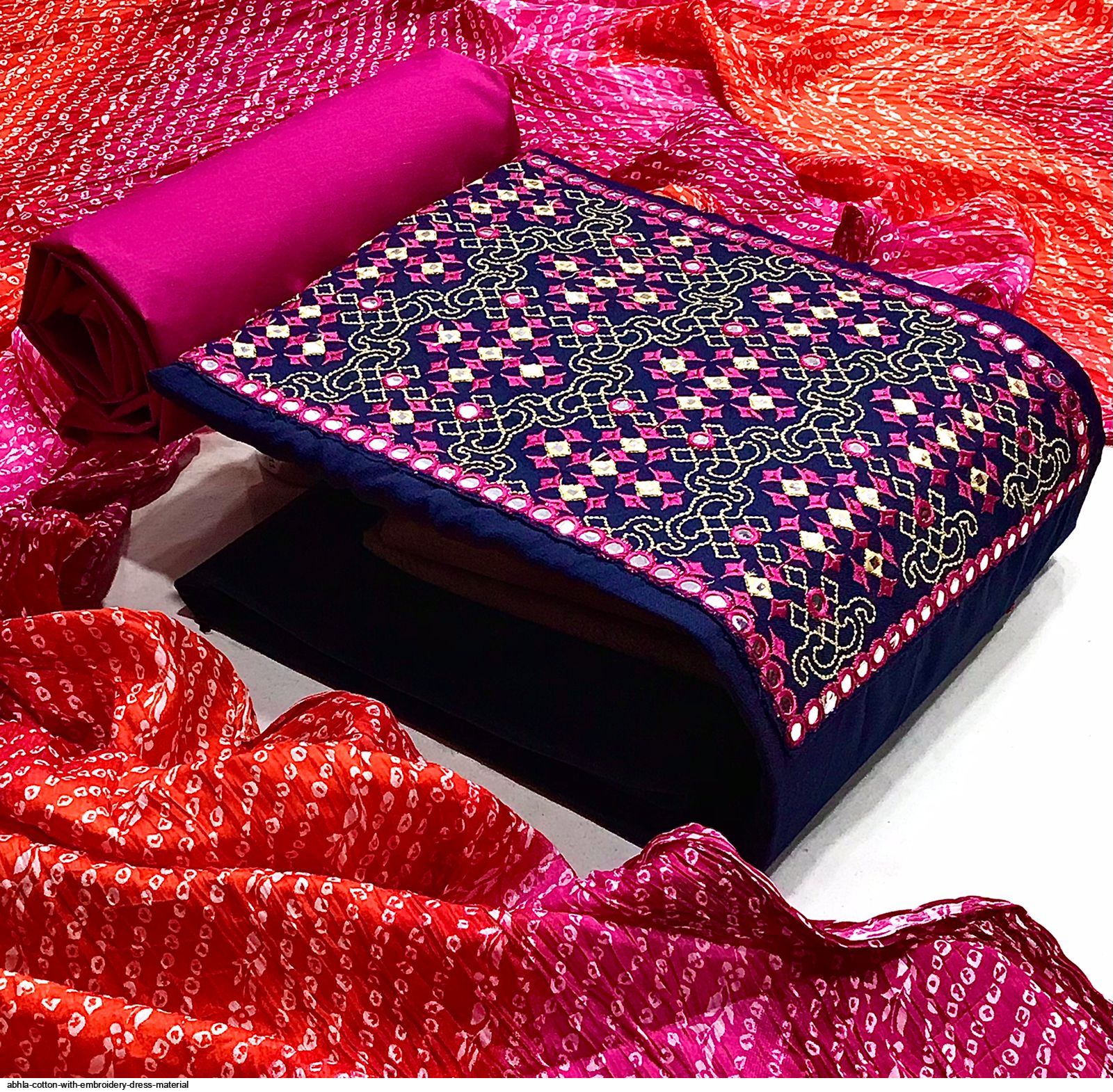 ABHLA COTTON WITH EMBROIDERY DRESS MATERIAL