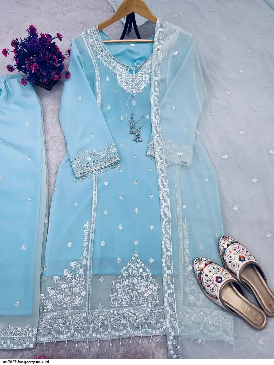 AC-7057 FOX GEORGETTE KURTI