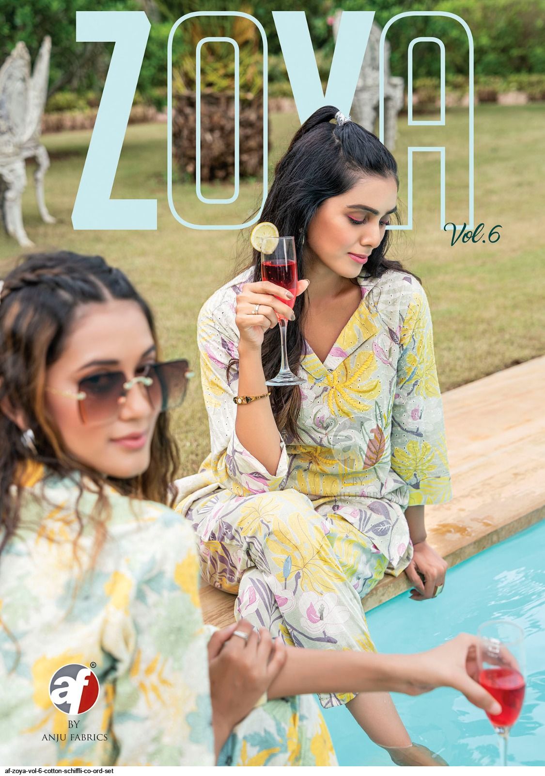 AF ZOYA VOL 6 COTTON SCHIFFLI CO ORD SET