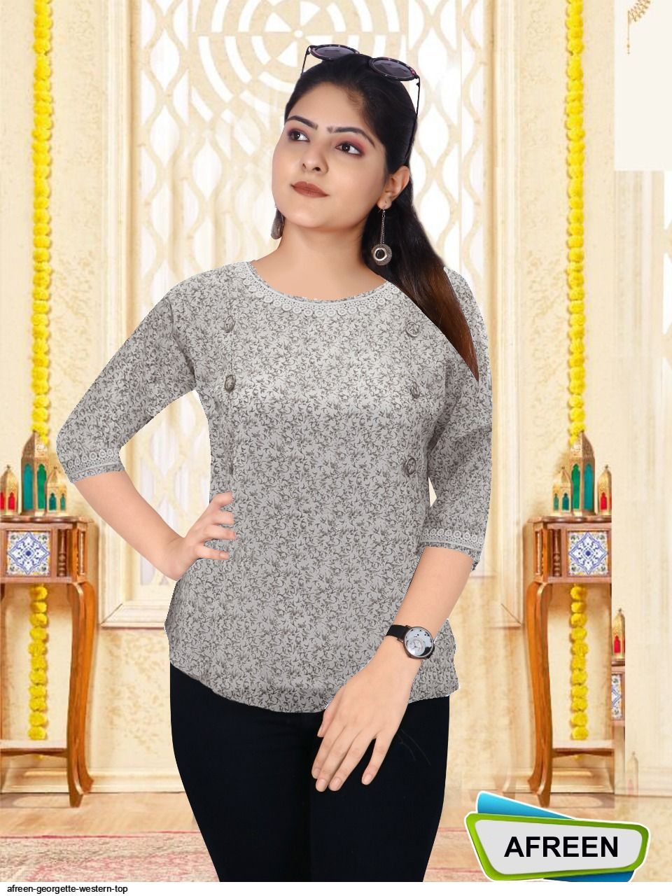 Afreen Georgette Western Top