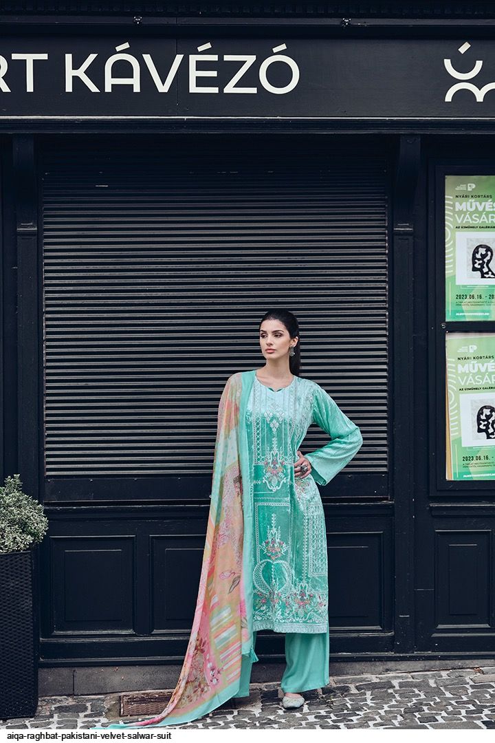AIQA RAGHBAT PAKISTANI VELVET SALWAR SUIT