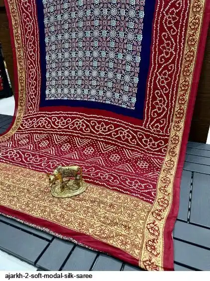 Ajarkh 2 Soft Modal Silk Saree