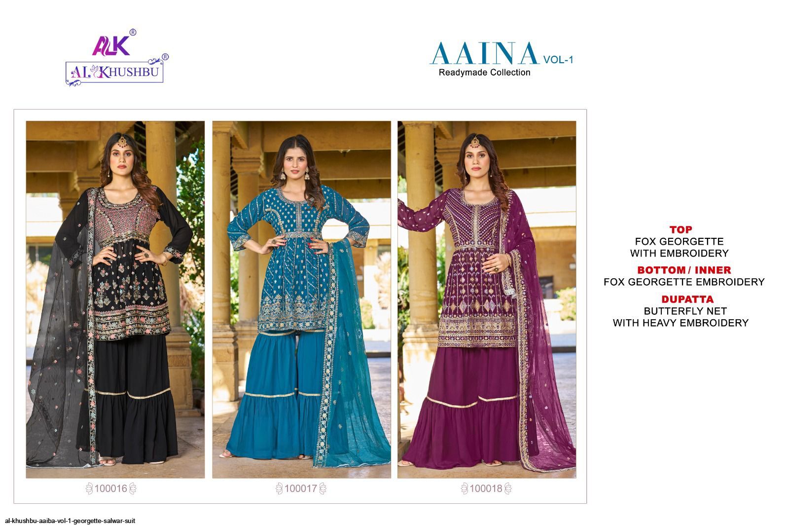 AL KHUSHBU AAIBA VOL 1 GEORGETTE SALWAR SUIT