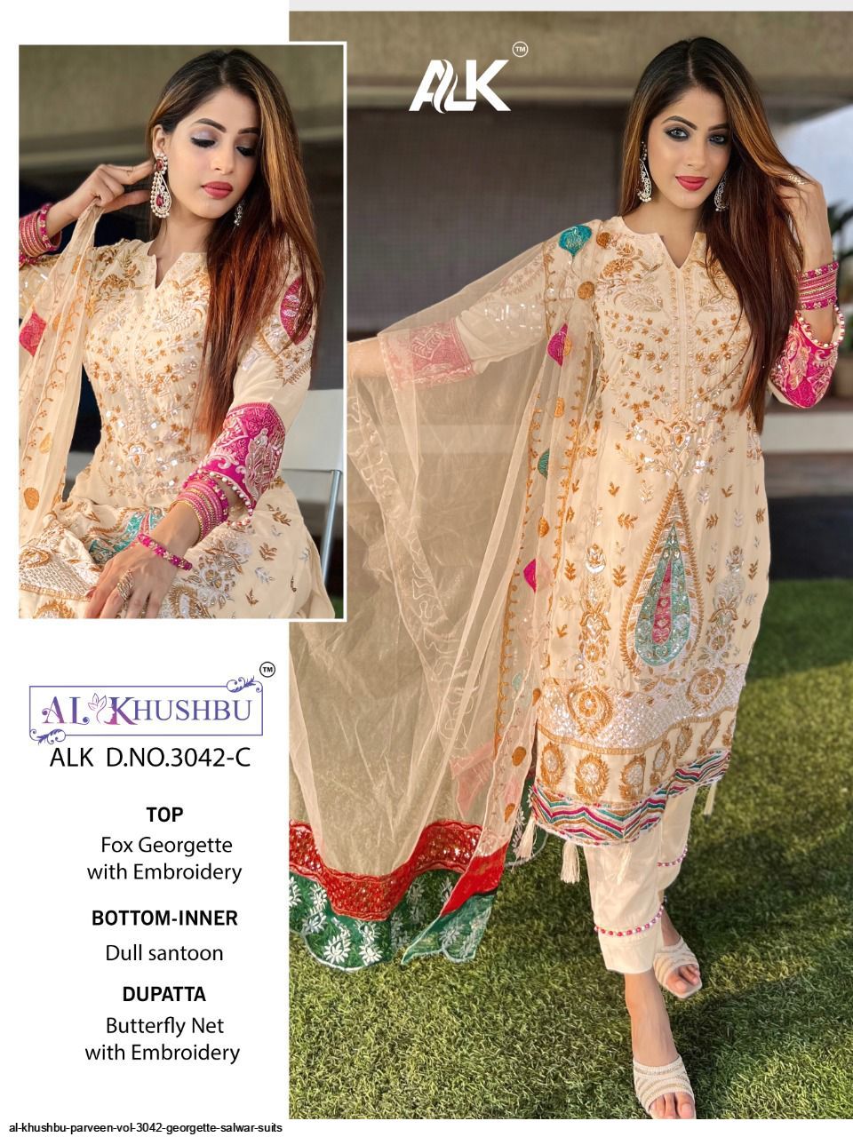 AL KHUSHBU PARVEEN VOL 3042 GEORGETTE salwar suits