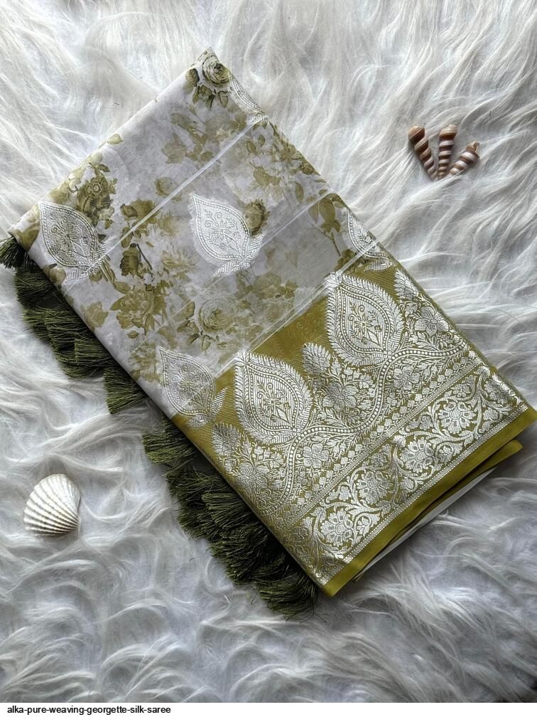 ALKA Pure weaving georgette silk saree