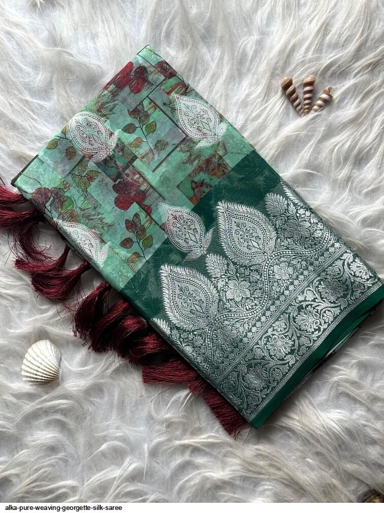 ALKA Pure weaving georgette silk saree