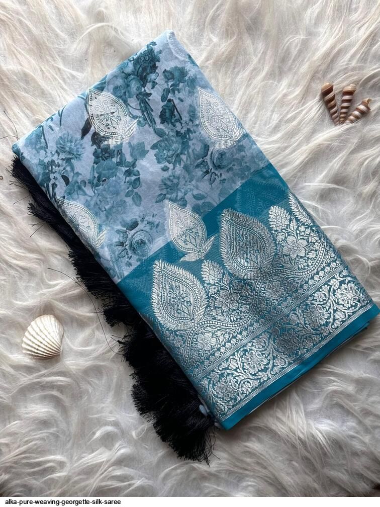 ALKA Pure weaving georgette silk saree