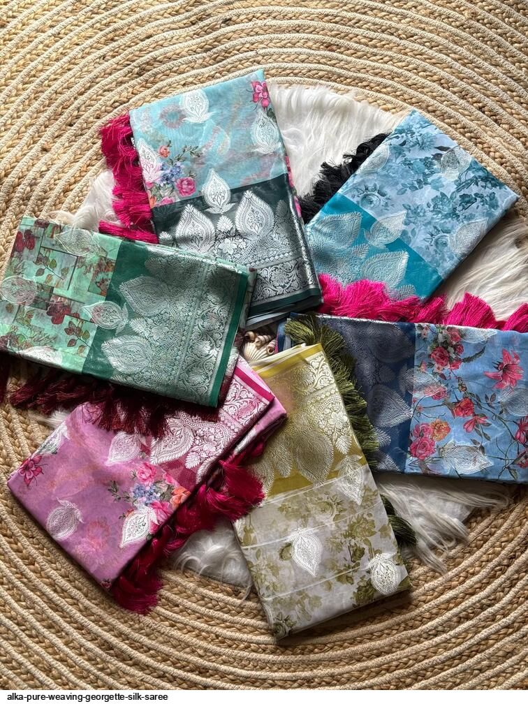 ALKA Pure weaving georgette silk saree