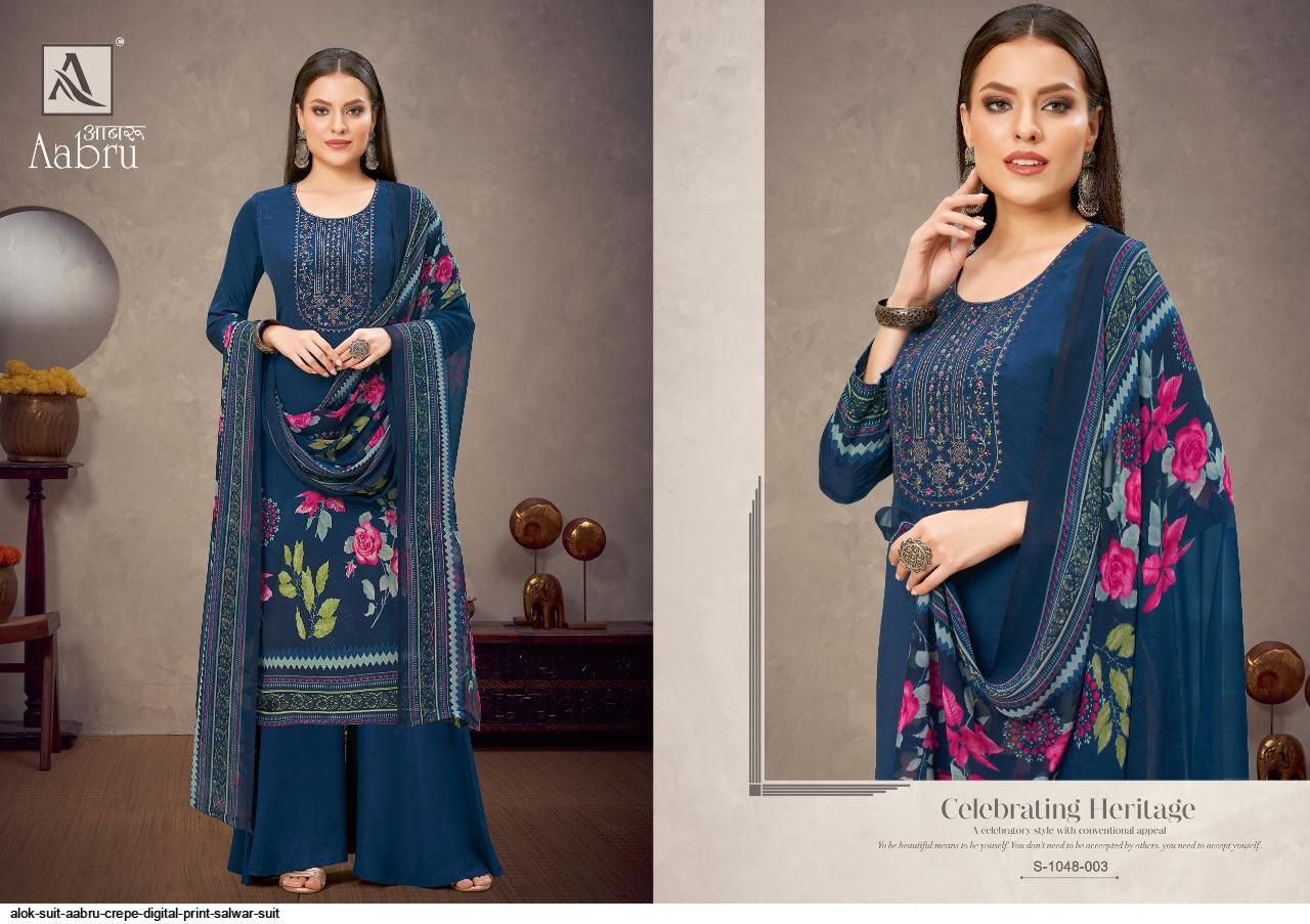 Alok Suit AABRU Crepe Digital Print salwar suit