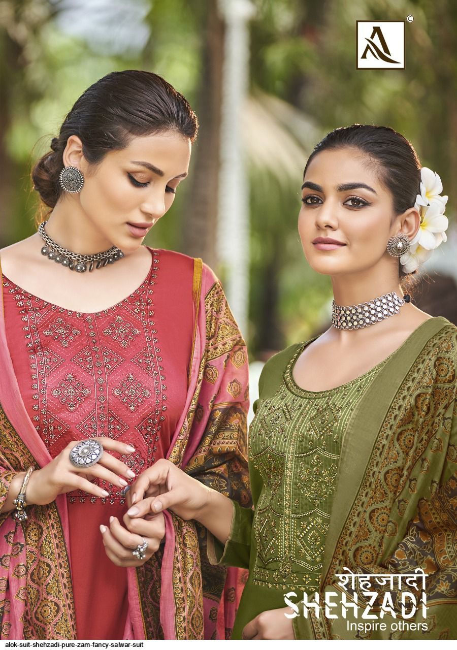 Alok Suit Shehzadi Pure Zam Fancy salwar suit
