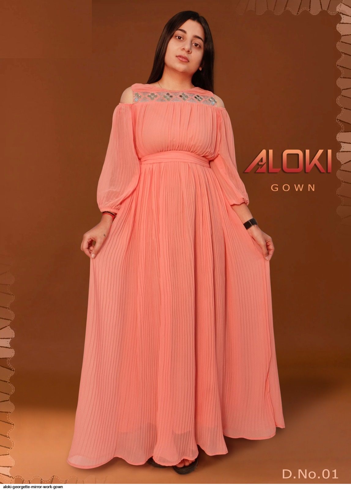 ALOKI georgette mirror work gown