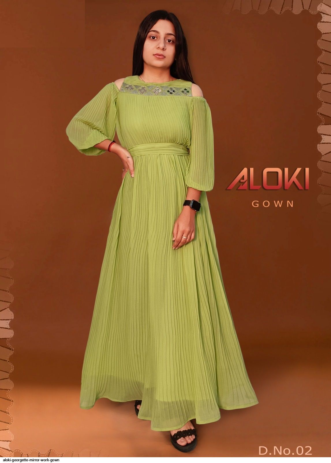 ALOKI georgette mirror work gown
