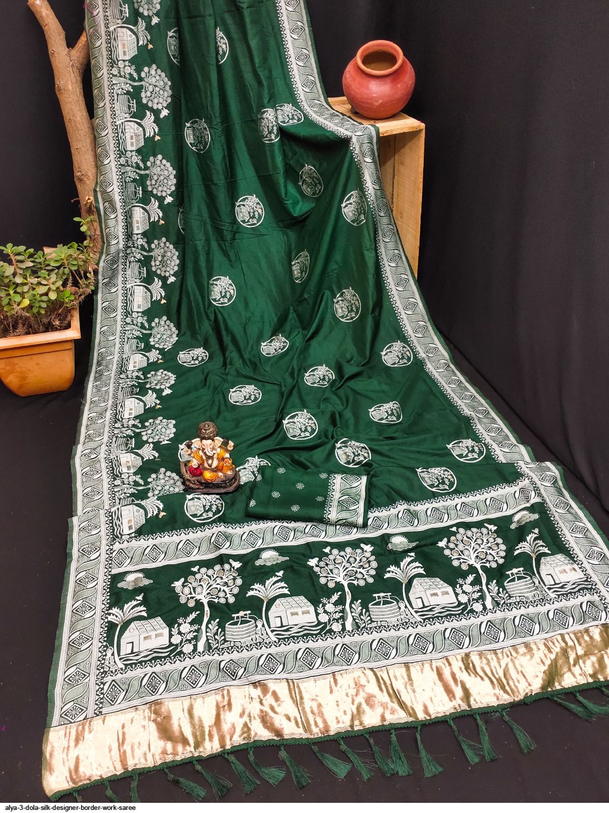 ALYA-3 dola silk designer border work saree