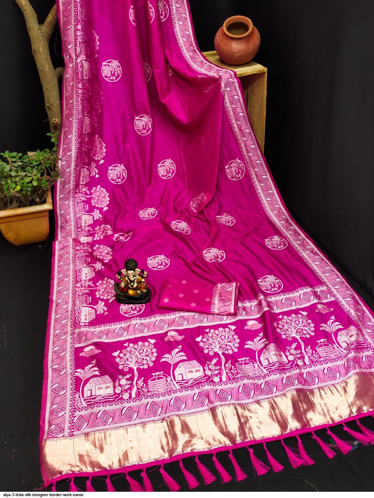 ALYA-3 dola silk designer border work saree