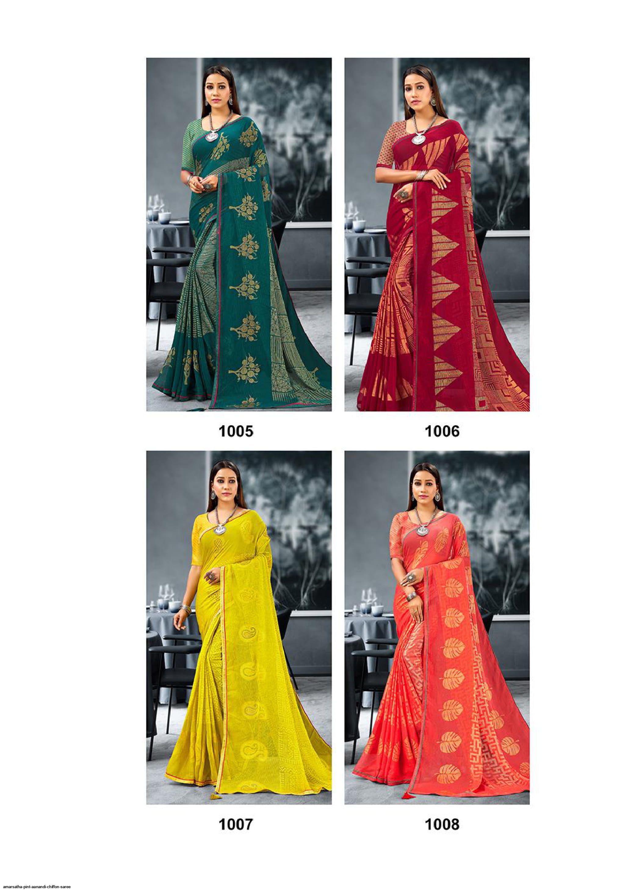 amarsatha pint Aanandi Chiffon saree