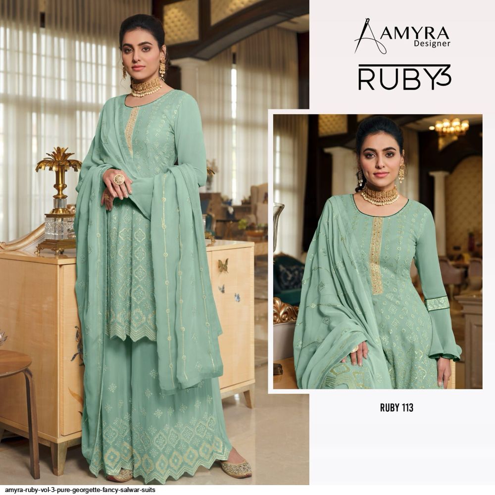 AMYRA RUBY VOL 3 PURE GEORGETTE FANCY SALWAR SUITS