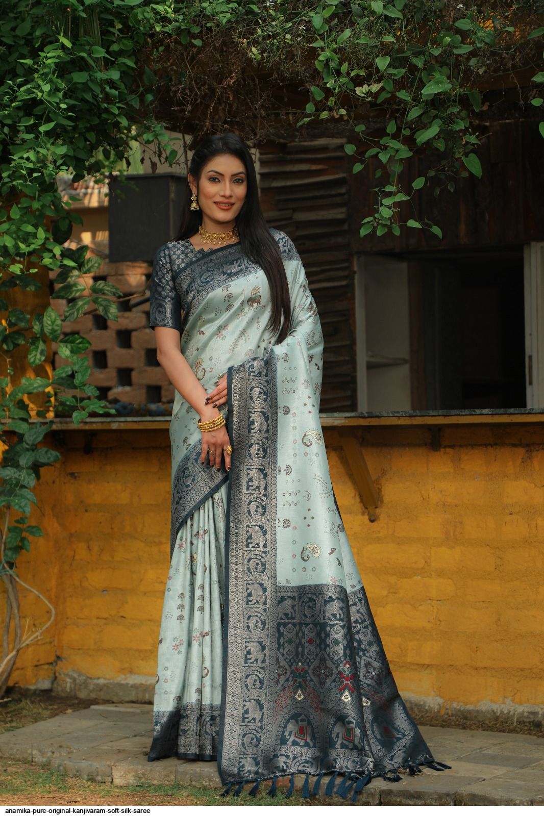 ANAMIKA pure Original Kanjivaram Soft Silk Saree