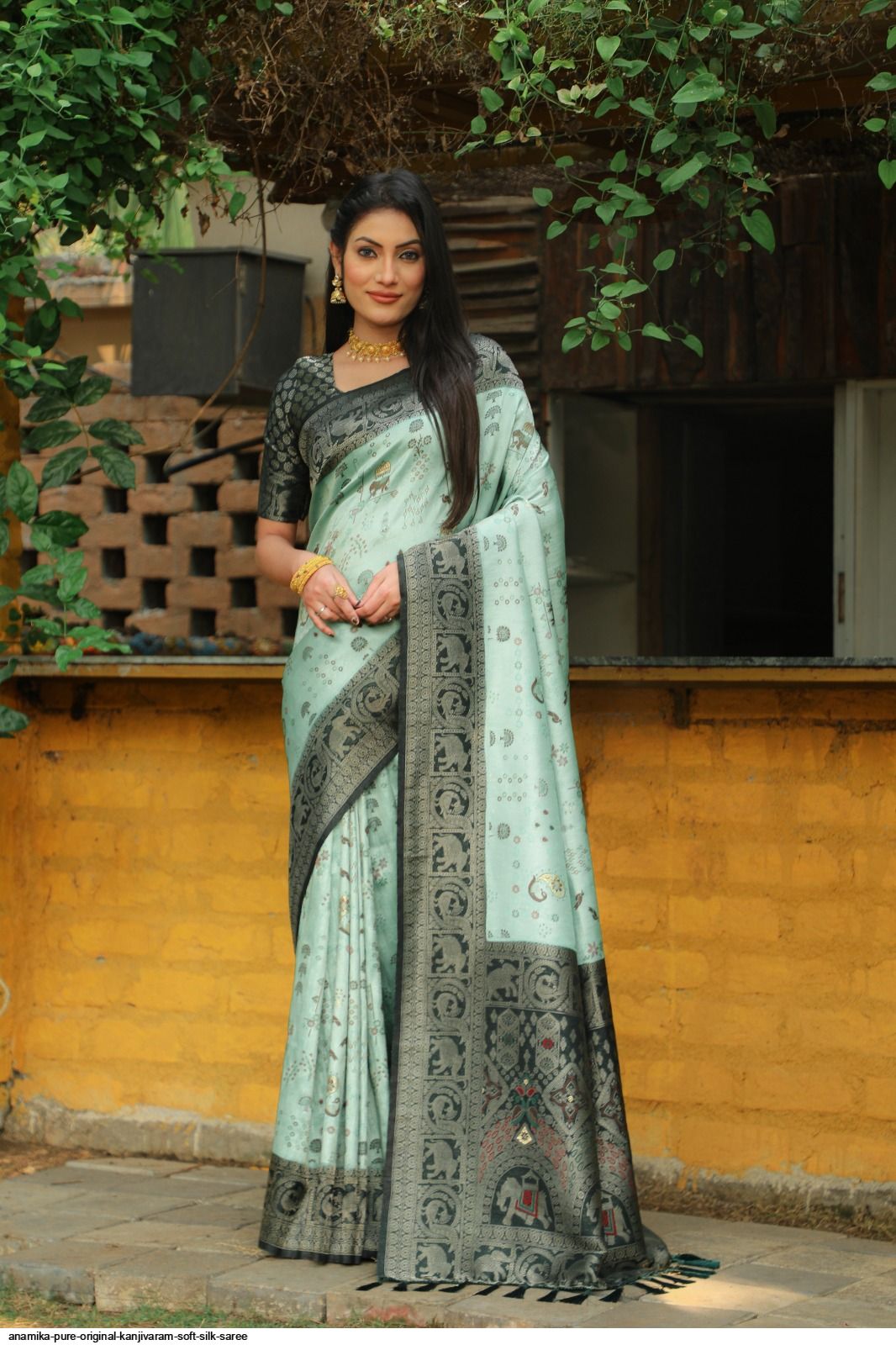 ANAMIKA pure Original Kanjivaram Soft Silk Saree