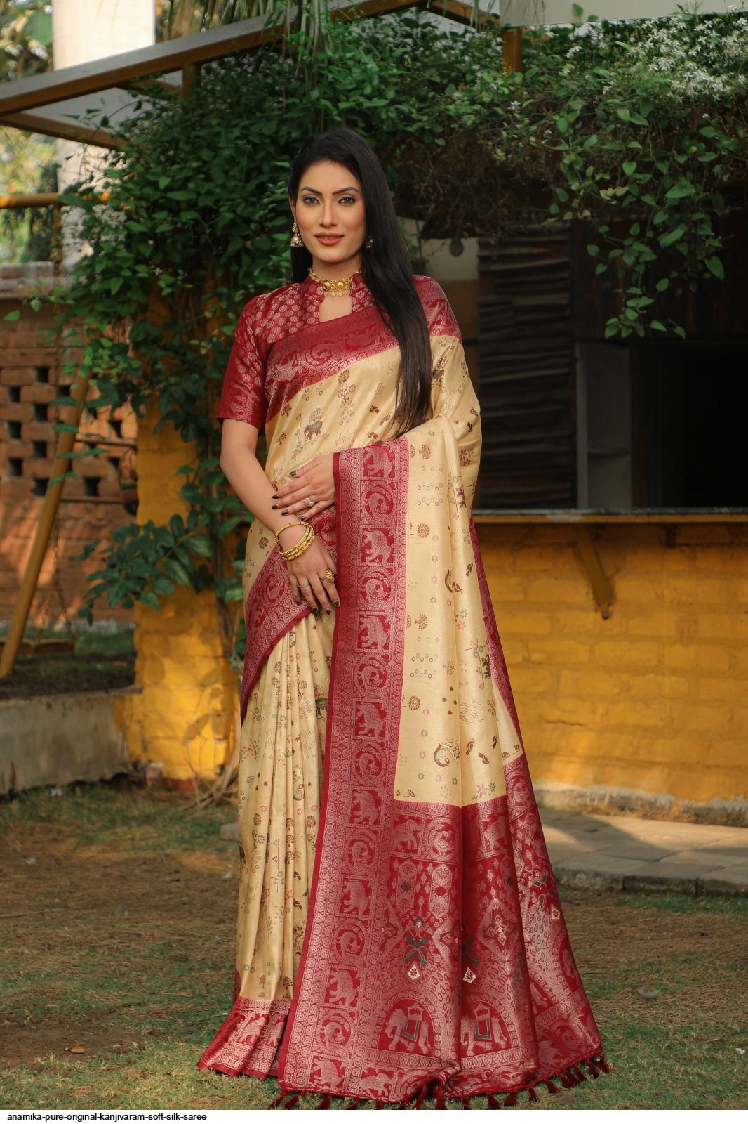 ANAMIKA pure Original Kanjivaram Soft Silk Saree