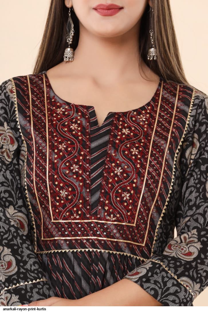 ANARKALI RAYON PRINT KURTIs