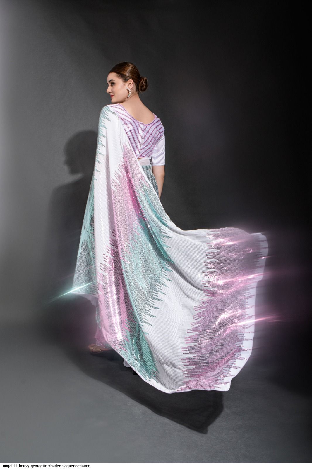 ANGEL 11 HEAVY GEORGETTE SHADED SEQUENCE SAREE