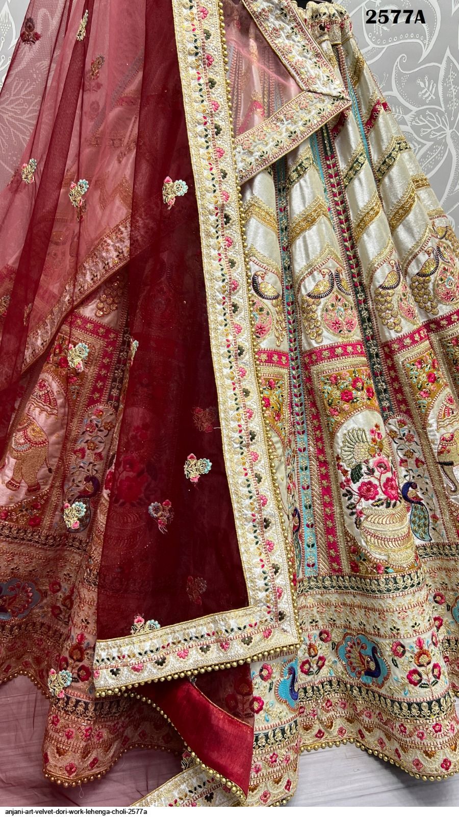 ANJANI ART Velvet Dori work LEHENGA CHOLI