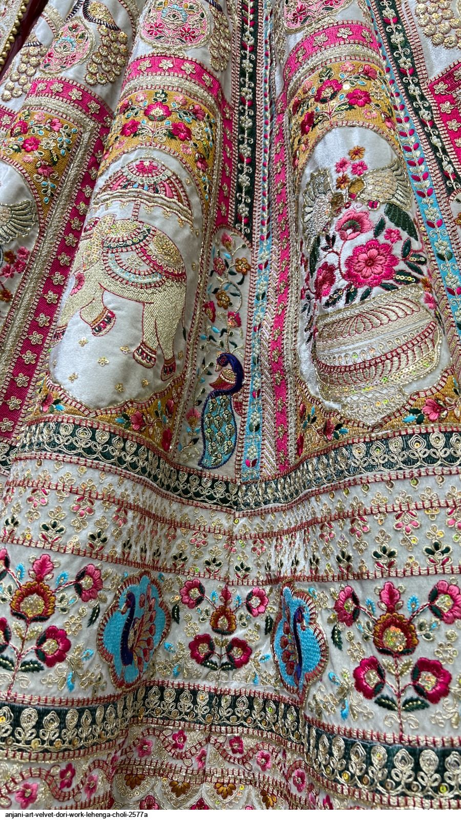 ANJANI ART Velvet Dori work LEHENGA CHOLI