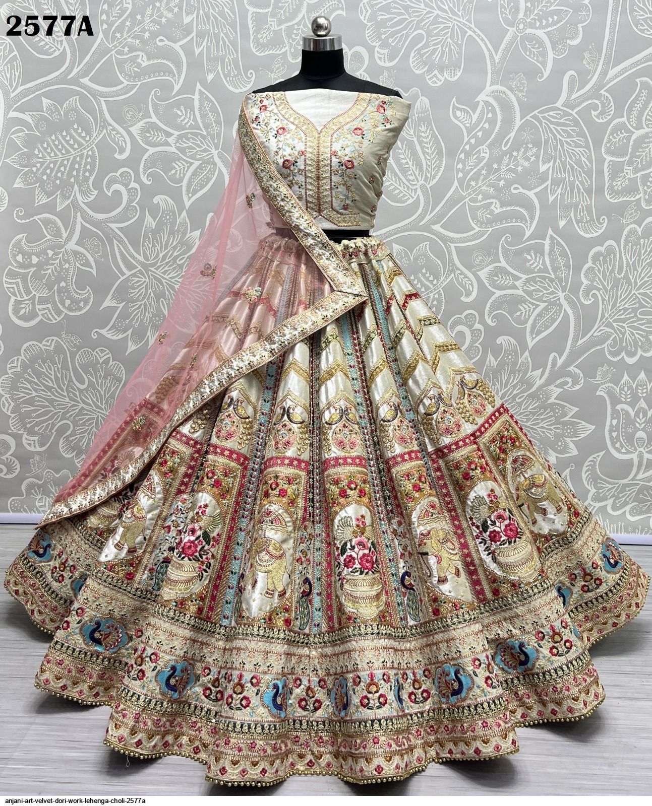 ANJANI ART Velvet Dori work LEHENGA CHOLI
