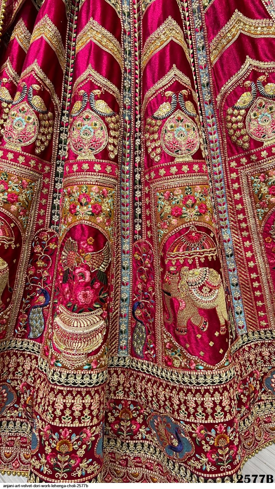 ANJANI ART Velvet Dori work LEHENGA CHOLI