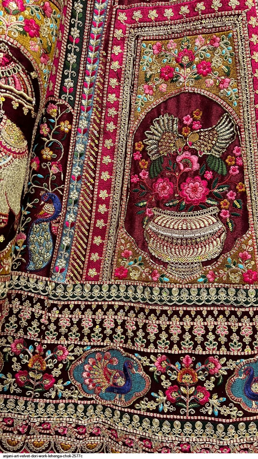 ANJANI ART Velvet Dori work LEHENGA CHOLI