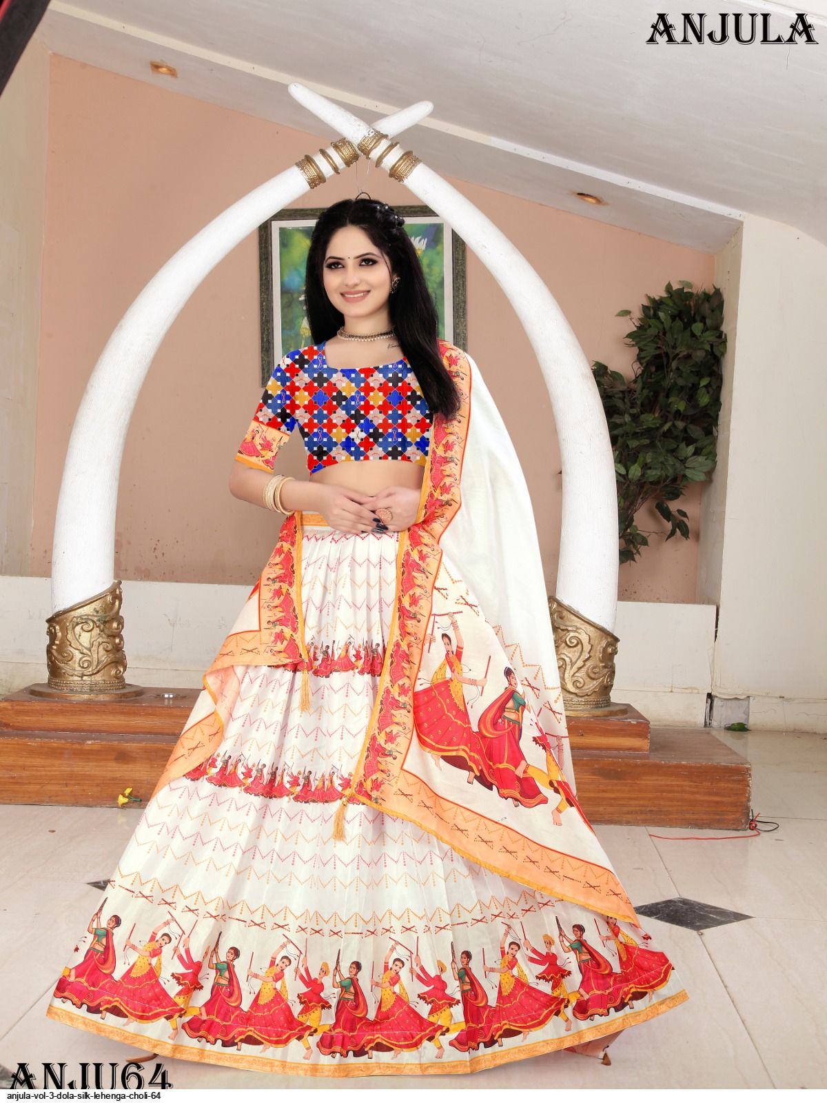 ANJULA VOL 3 DOLA SILK LEHENGA CHOLI