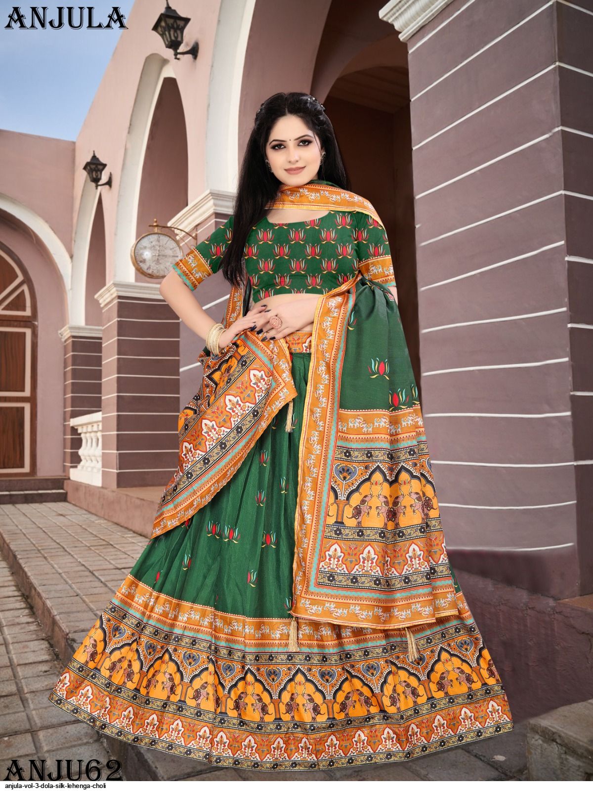 ANJULA VOL 3 DOLA SILK LEHENGA CHOLI